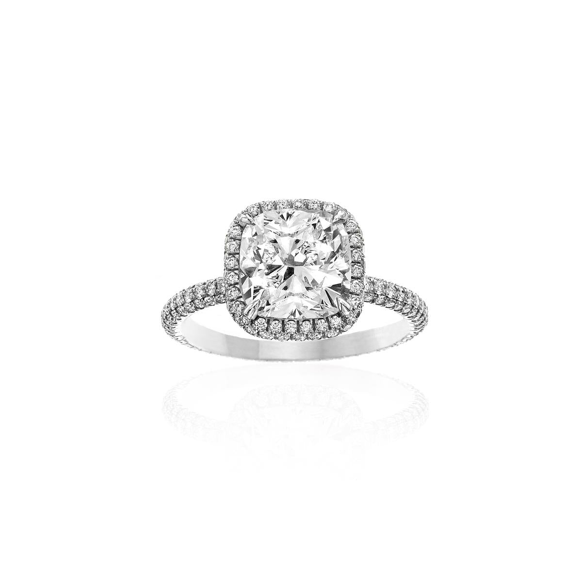 Cushion Shape Micro Pavé Diamond Ring – TGluck
