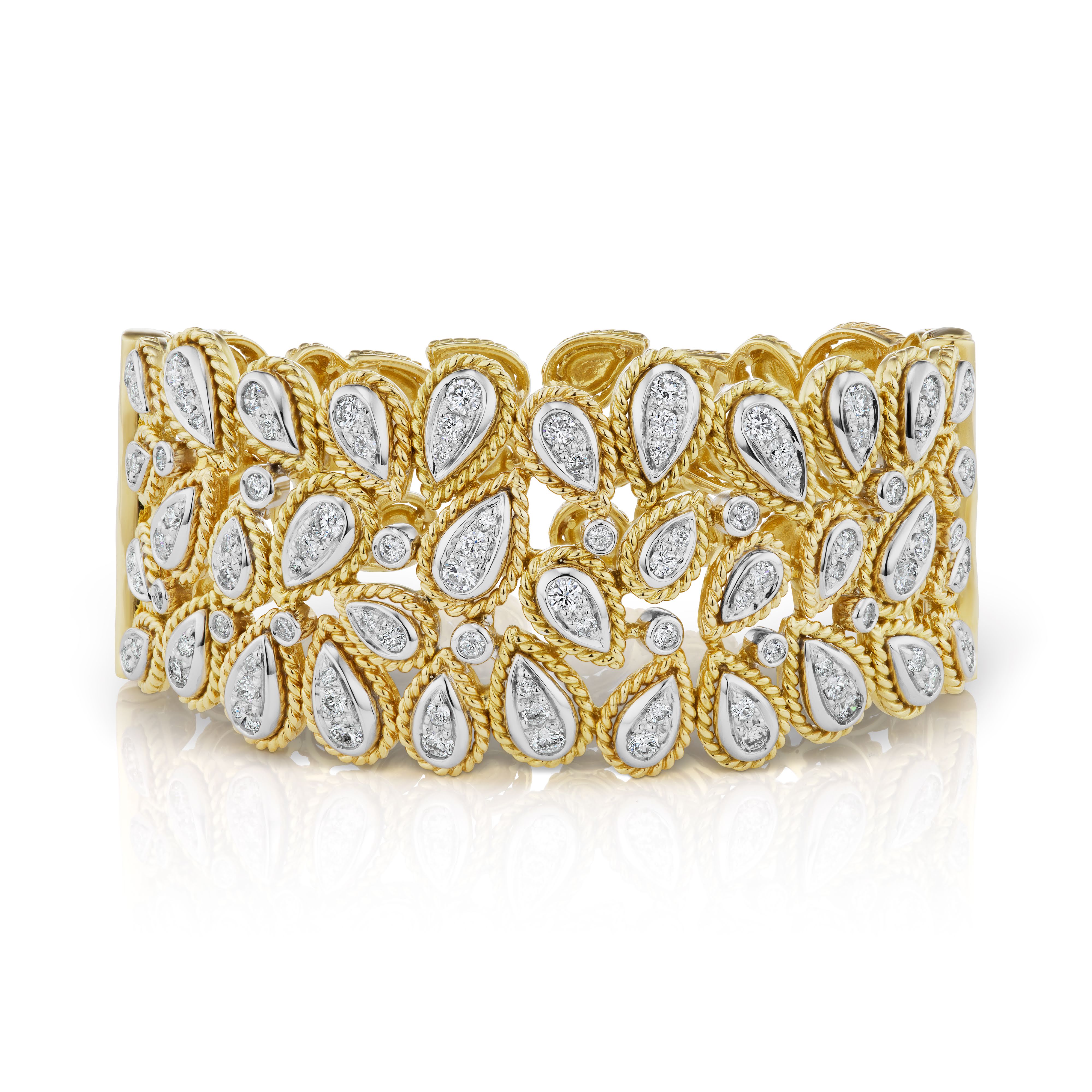 Pear Shape Design Diamond Cuff Bracelet – TGluck
