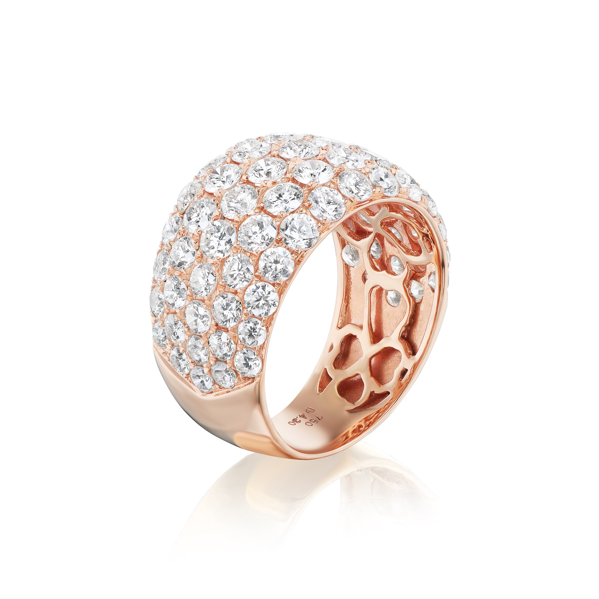 Round Diamond Five Row Band Ring – TGluck